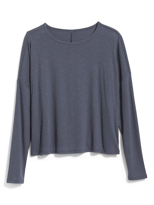 Long-Sleeve Luxe Oversized Rib-Knit T-Shirt for Women | Old Navy