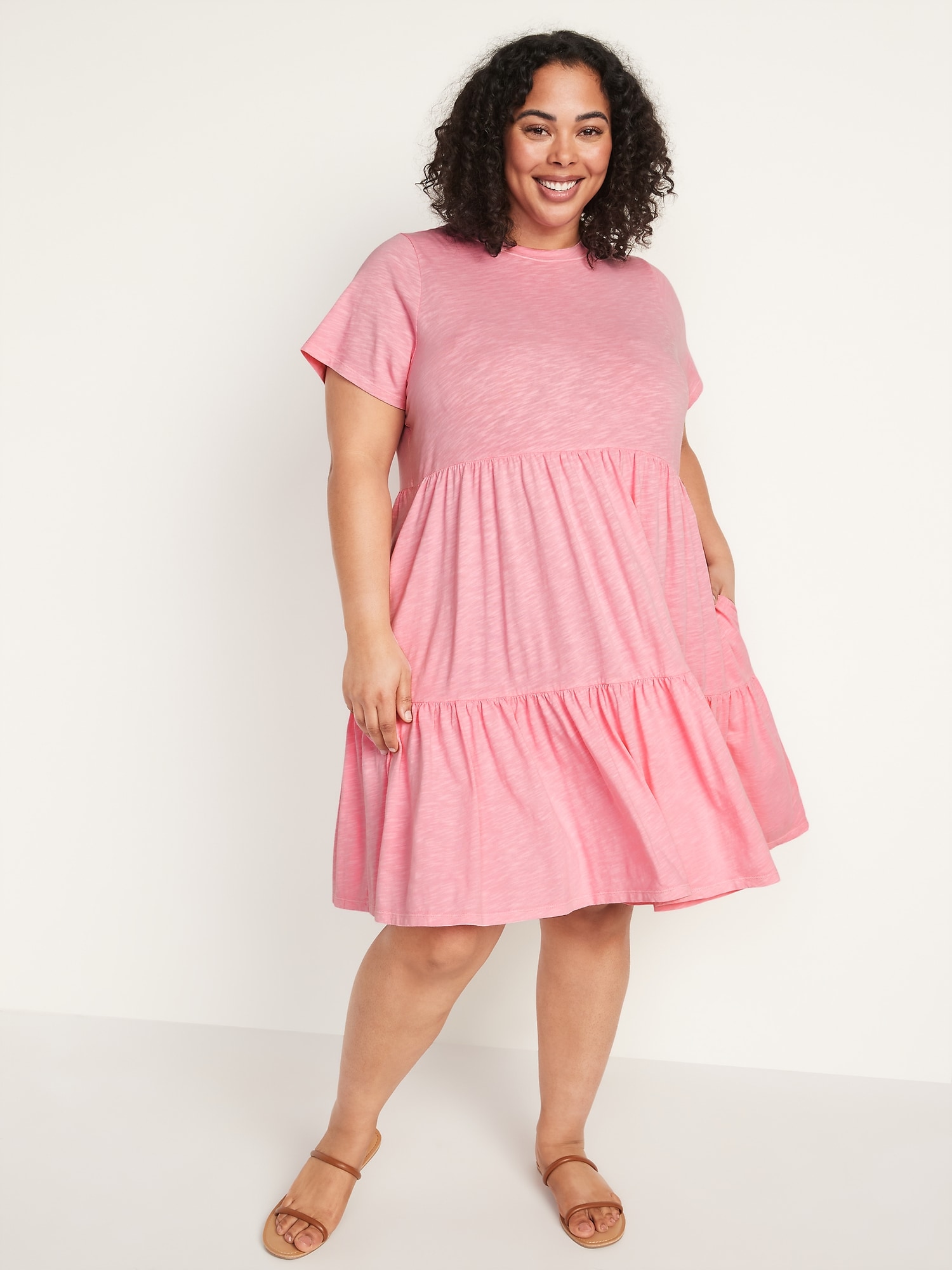 Short-Sleeve Tiered Mini Swing Dress for Women | Old Navy