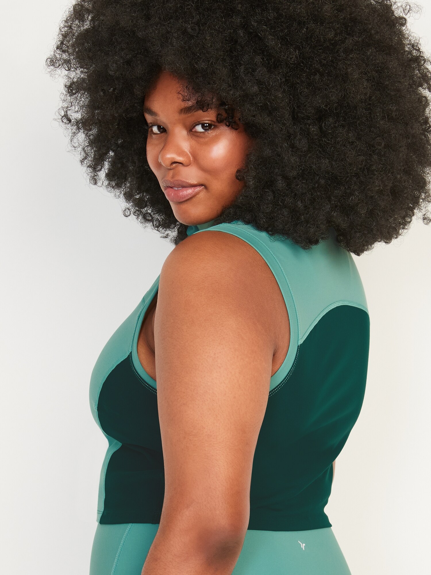 PowerSoft Half Zip Sleeveless Cropped Top | Old Navy