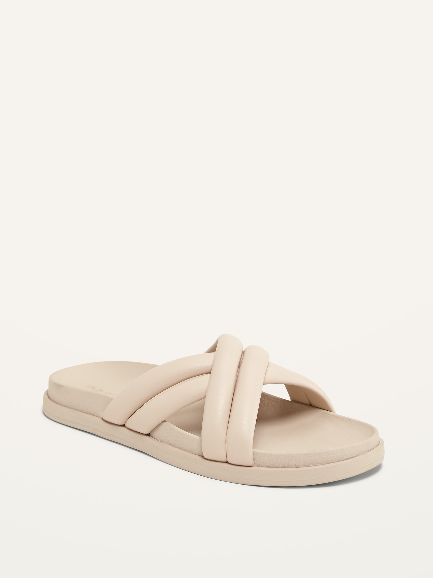 Faux-Leather Puff Cross-Strap Sandals | Old Navy