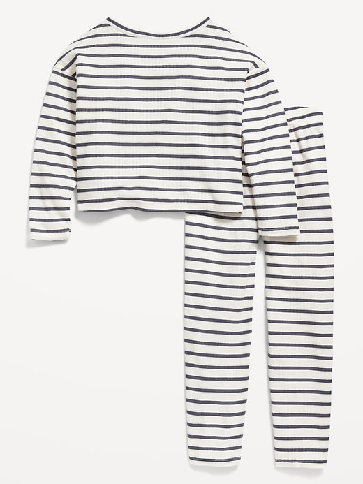 Long-Sleeve Thermal-Knit Henley Pajama Set for Girls | Old Navy