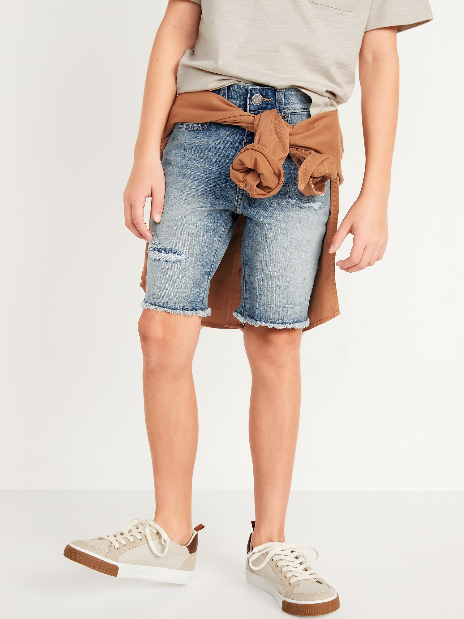 Slim 360 Stretch Ripped Cut Off Jean Shorts For Boys Old Navy