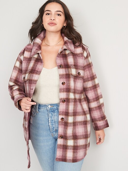 Plaid Soft-Brushed Utility Shacket for Women | Old Navy