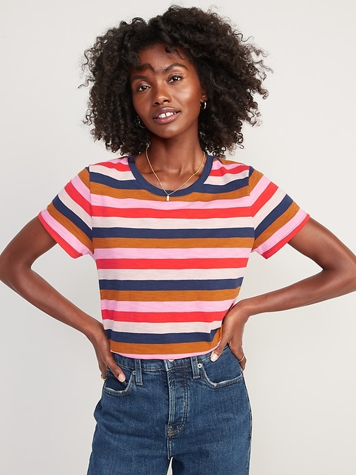 EveryWear Striped Slub-Knit T-Shirt for Women | Old Navy