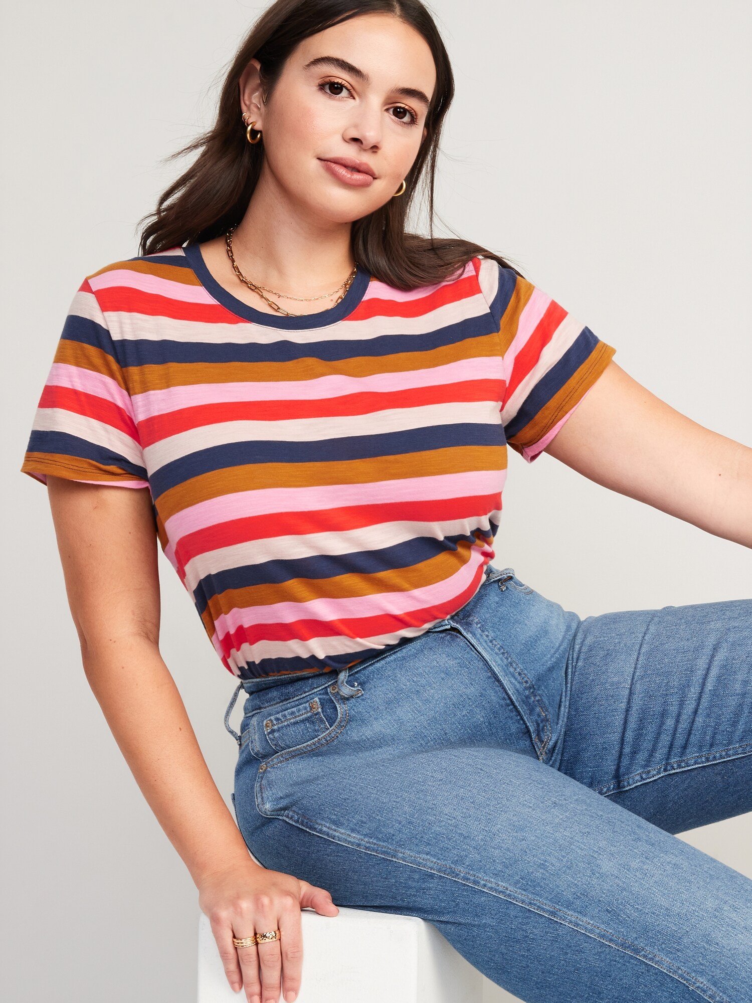 EveryWear Striped Slub-Knit T-Shirt for Women | Old Navy
