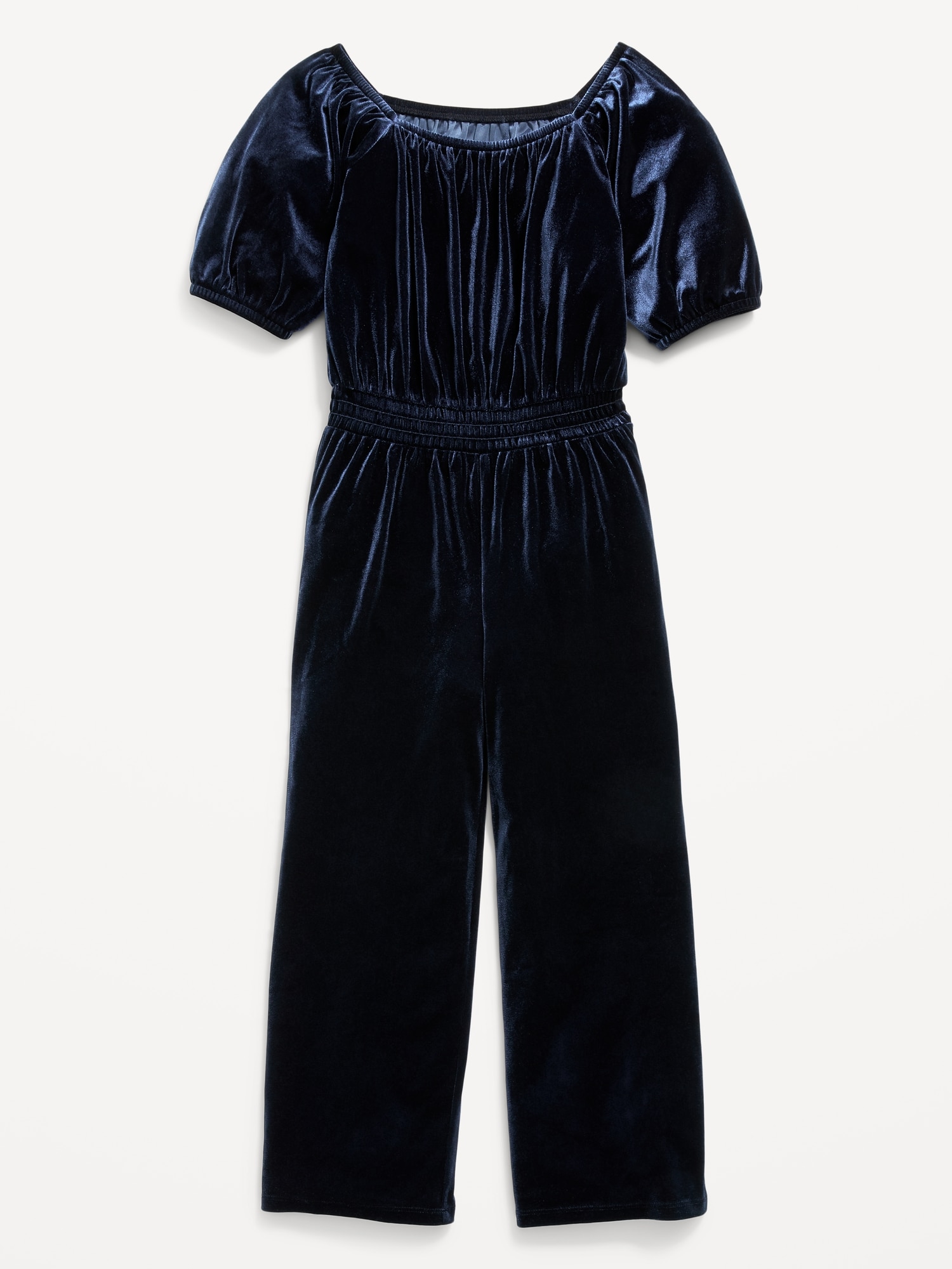 Cozy Velvet Puff-Sleeve Smocked Jumpsuit for Girls | Old Navy