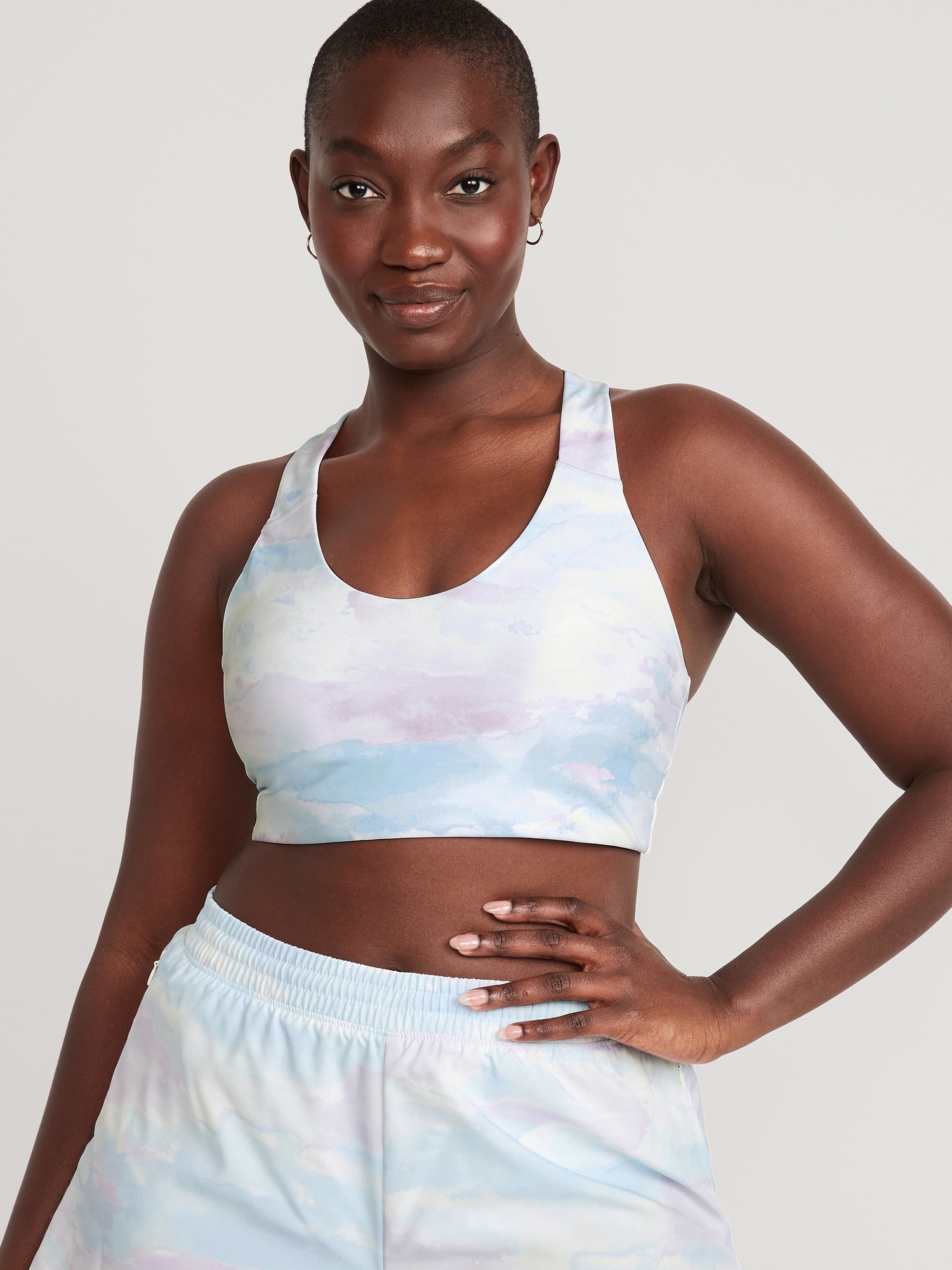 Medium Support PowerSoft Racerback Sports Bra | Old Navy
