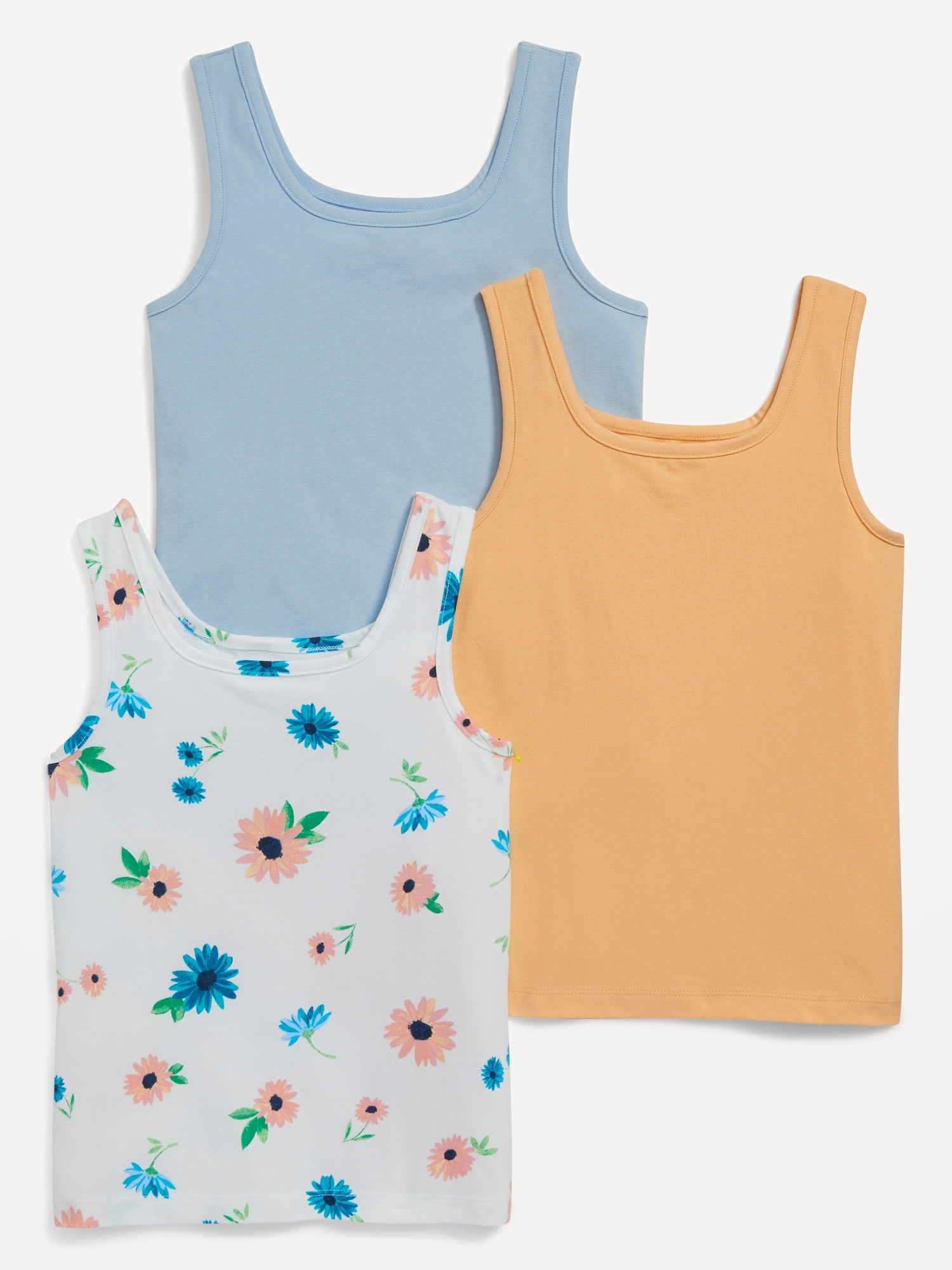 Square-Neck Tank Top 3-Pack for Girls | Old Navy