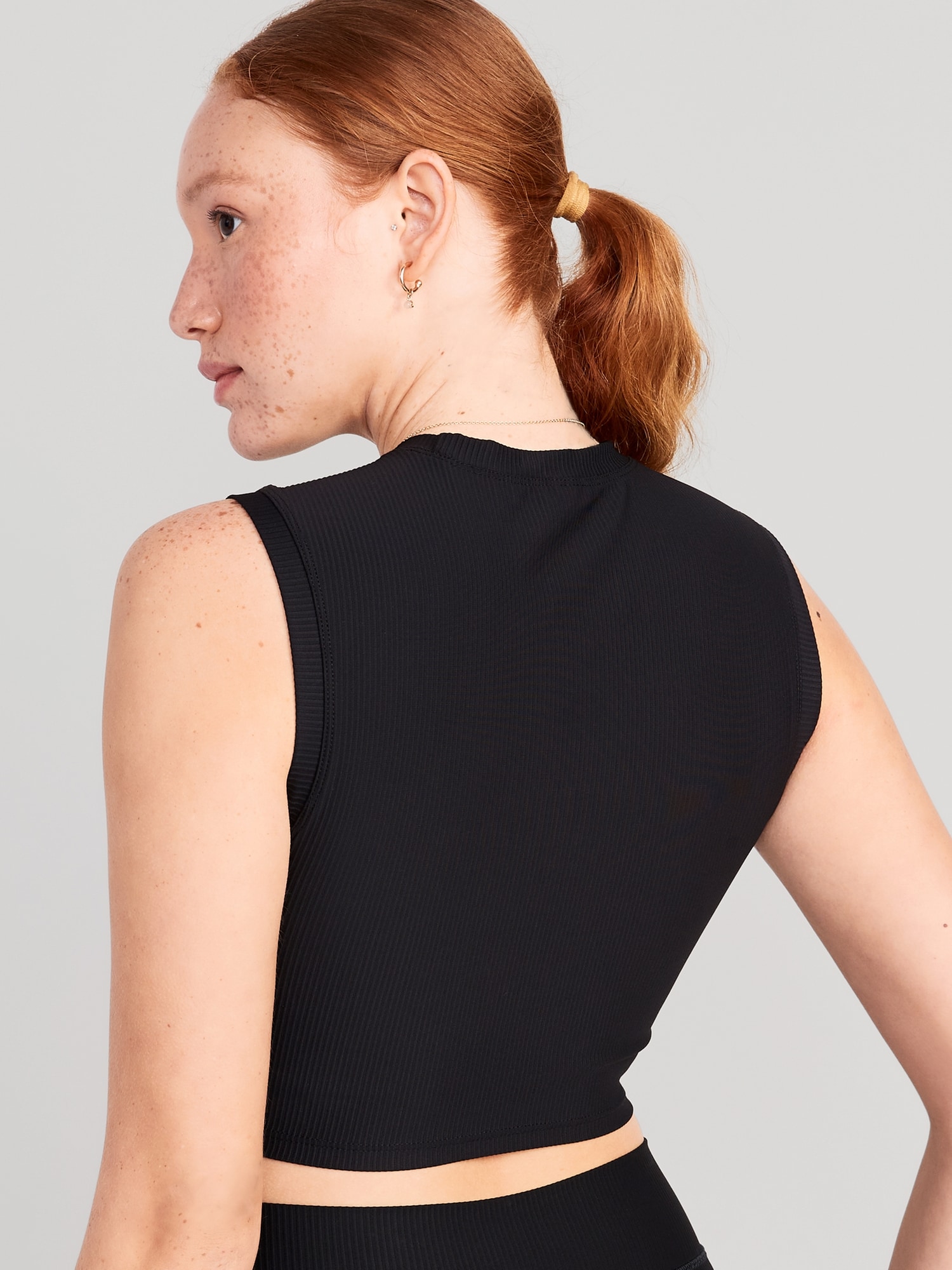 PowerSoft Rib-Knit Crop T-Shirt | Old Navy