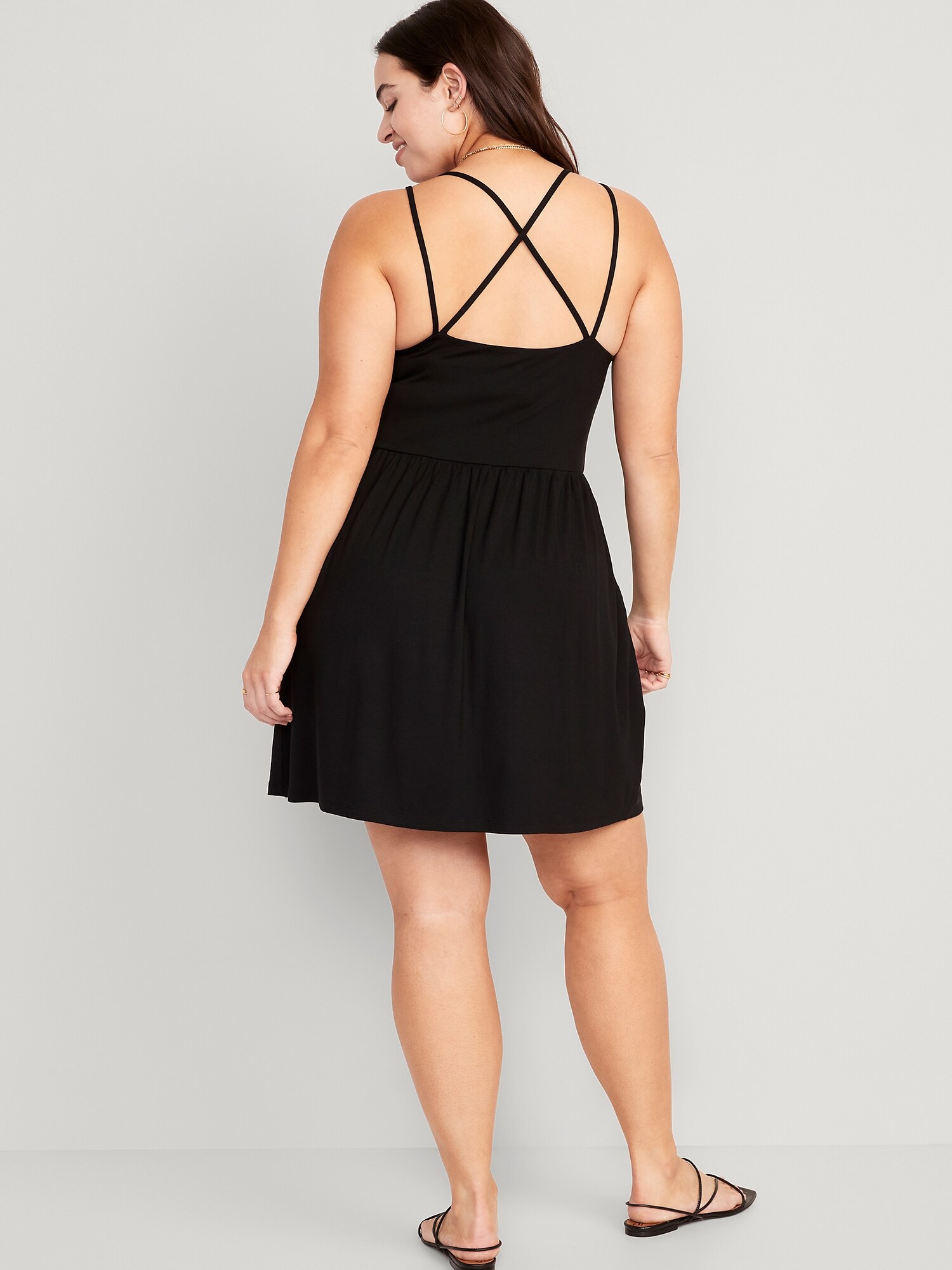 Fit & Flare Cross-Back Mini Cami Dress | Old Navy