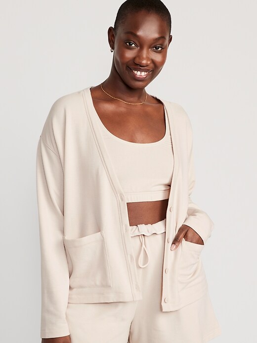 Oversized Fleece Button-Down Cardigan Robe | Old Navy