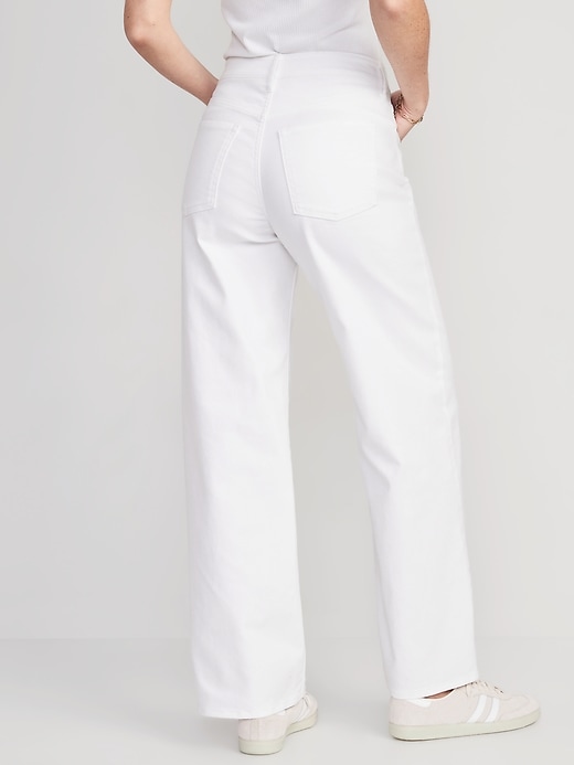 High-Waisted Wow White-Wash Wide-Leg Jeans | Old Navy