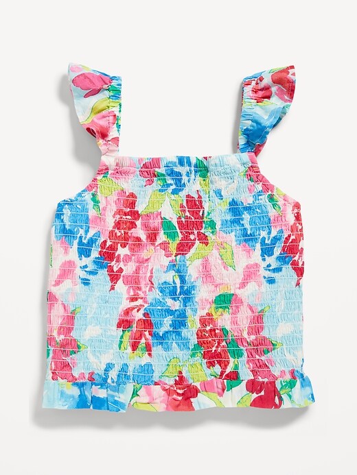 Printed Flutter-Sleeve Smocked Top for Girls | Old Navy
