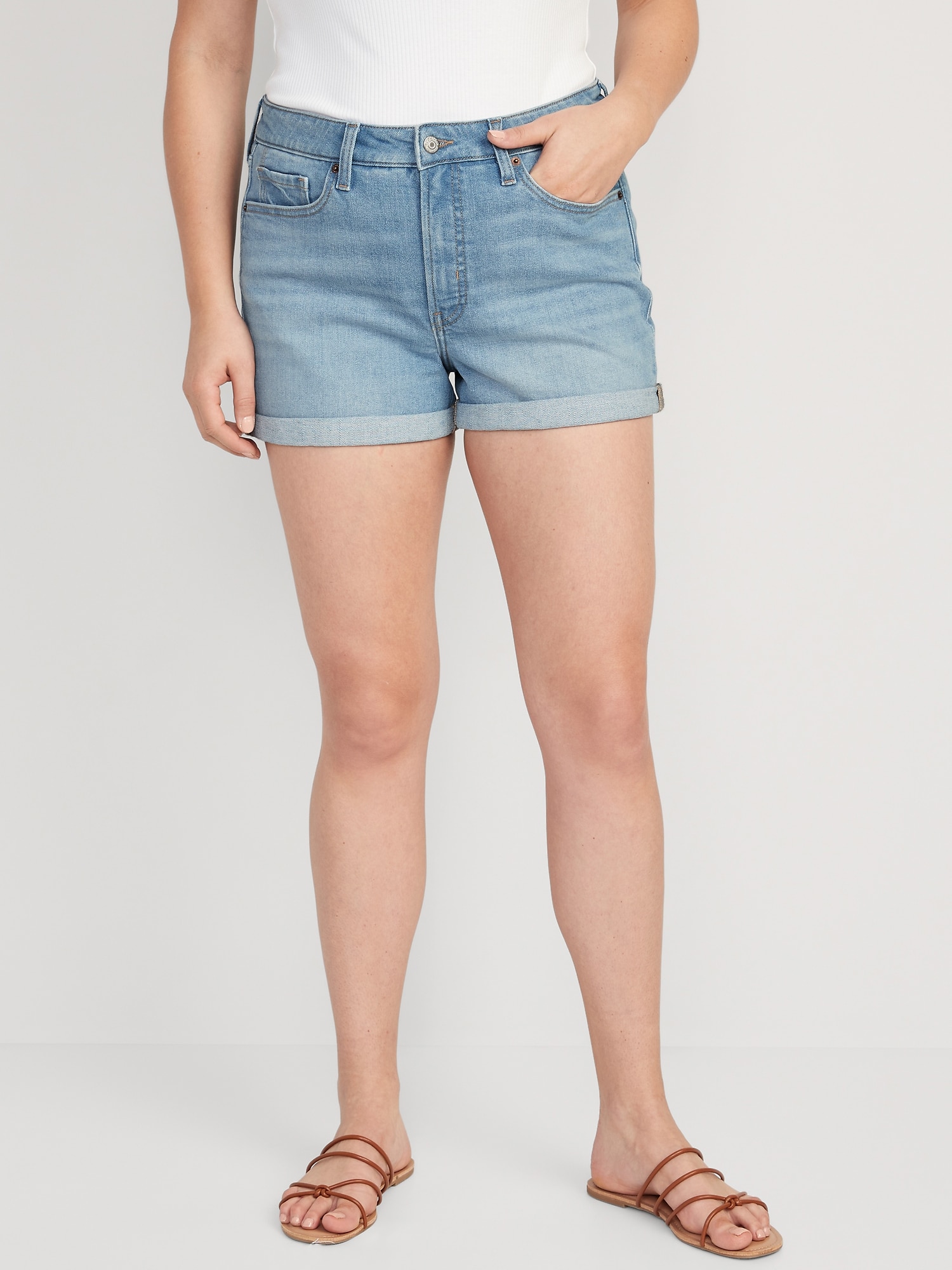 High-Waisted OG Straight Jean Shorts -- 3-inch inseam | Old Navy