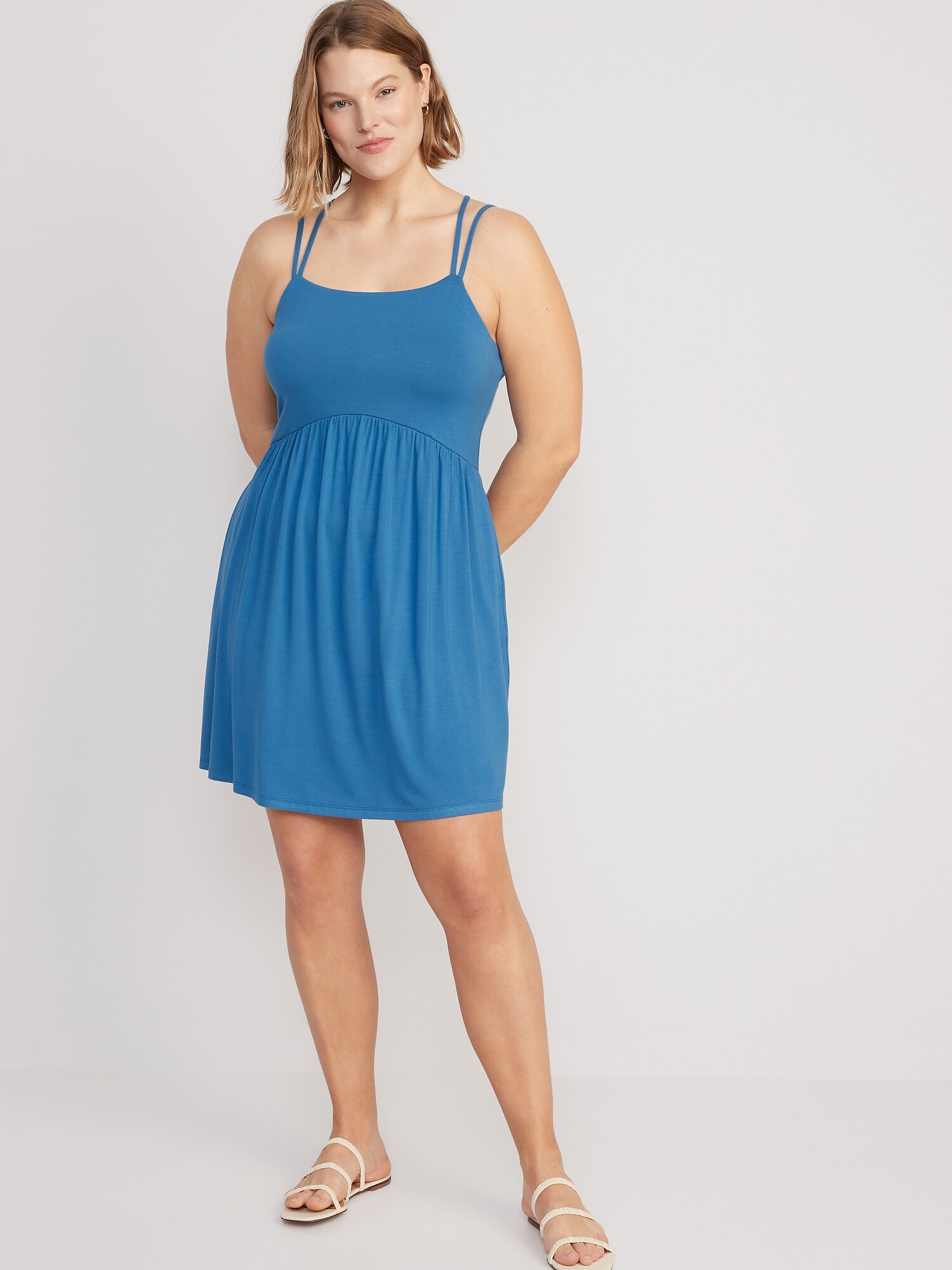 Fit & Flare Cross-Back Mini Cami Dress | Old Navy