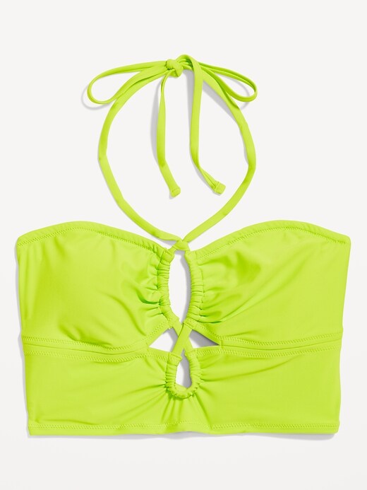 Cropped Cutout Halter Longline Bikini Swim Top | Old Navy