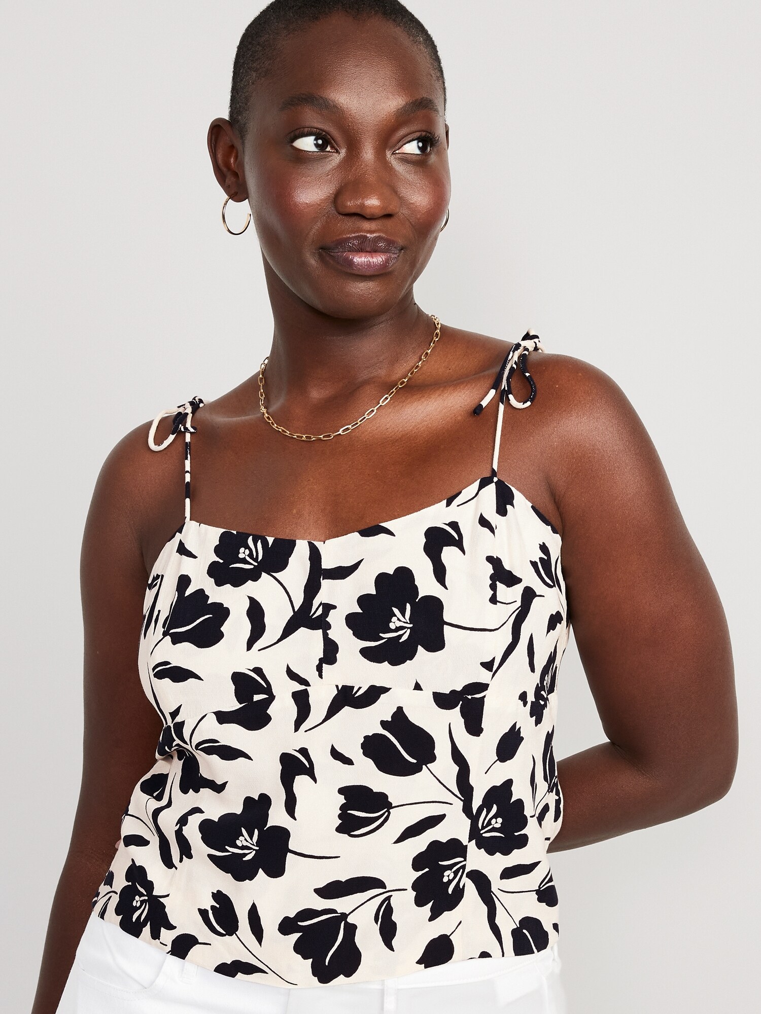 Fitted Tie Shoulder Floral Corset Cami Top Old Navy Fitted Tie Shoulder Floral Corset Cami Top Old Navy