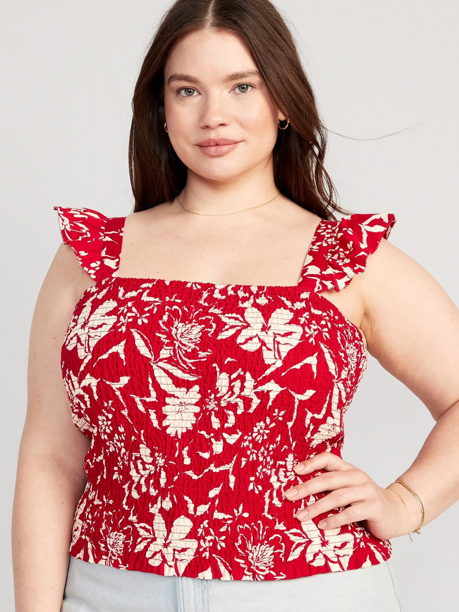 Fitted Ruffle Floral Top Old Navy Fitted Ruffle Floral Top Old Navy