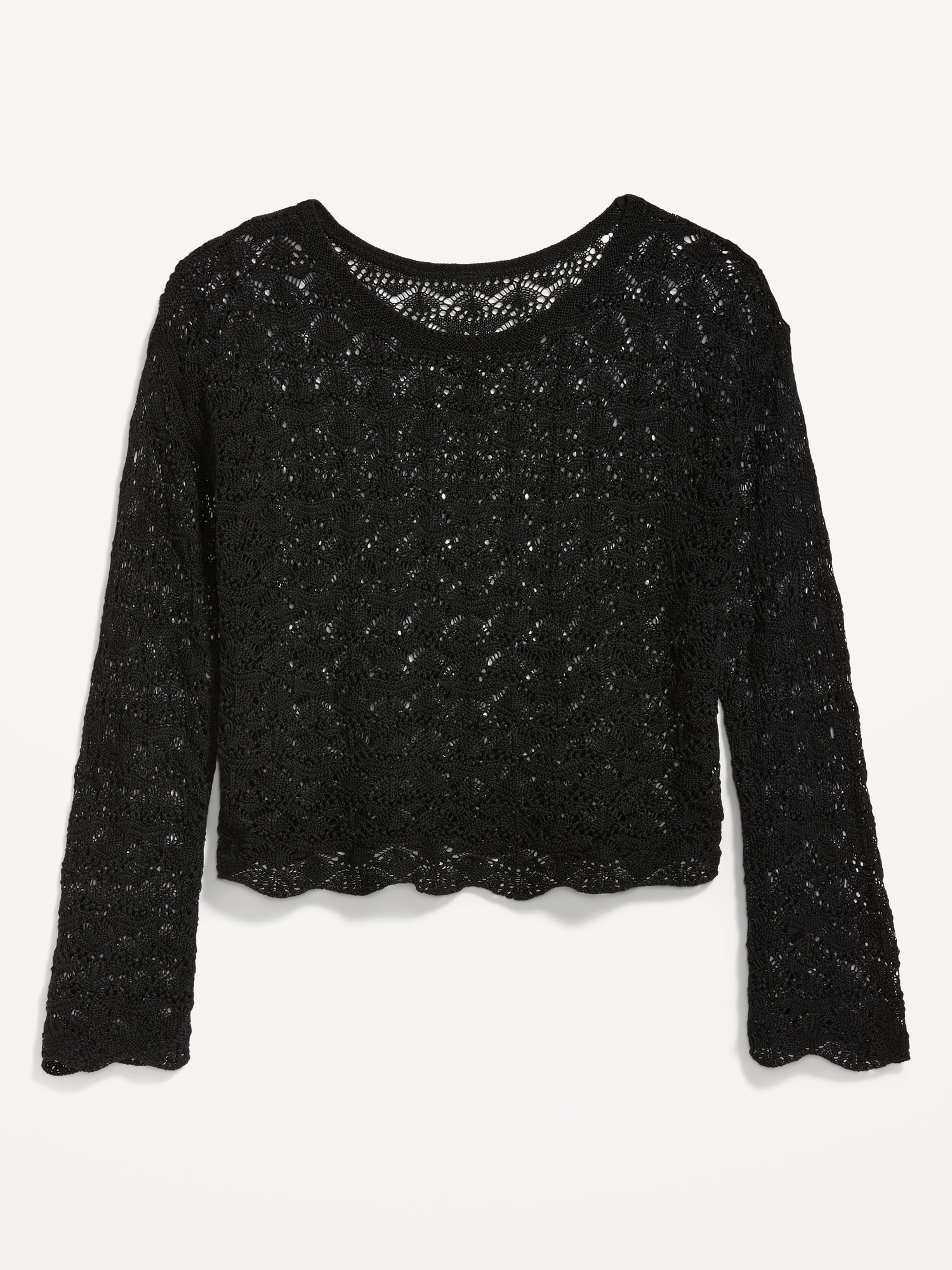 Crochet Boat-Neck Cropped Sweater | Old Navy