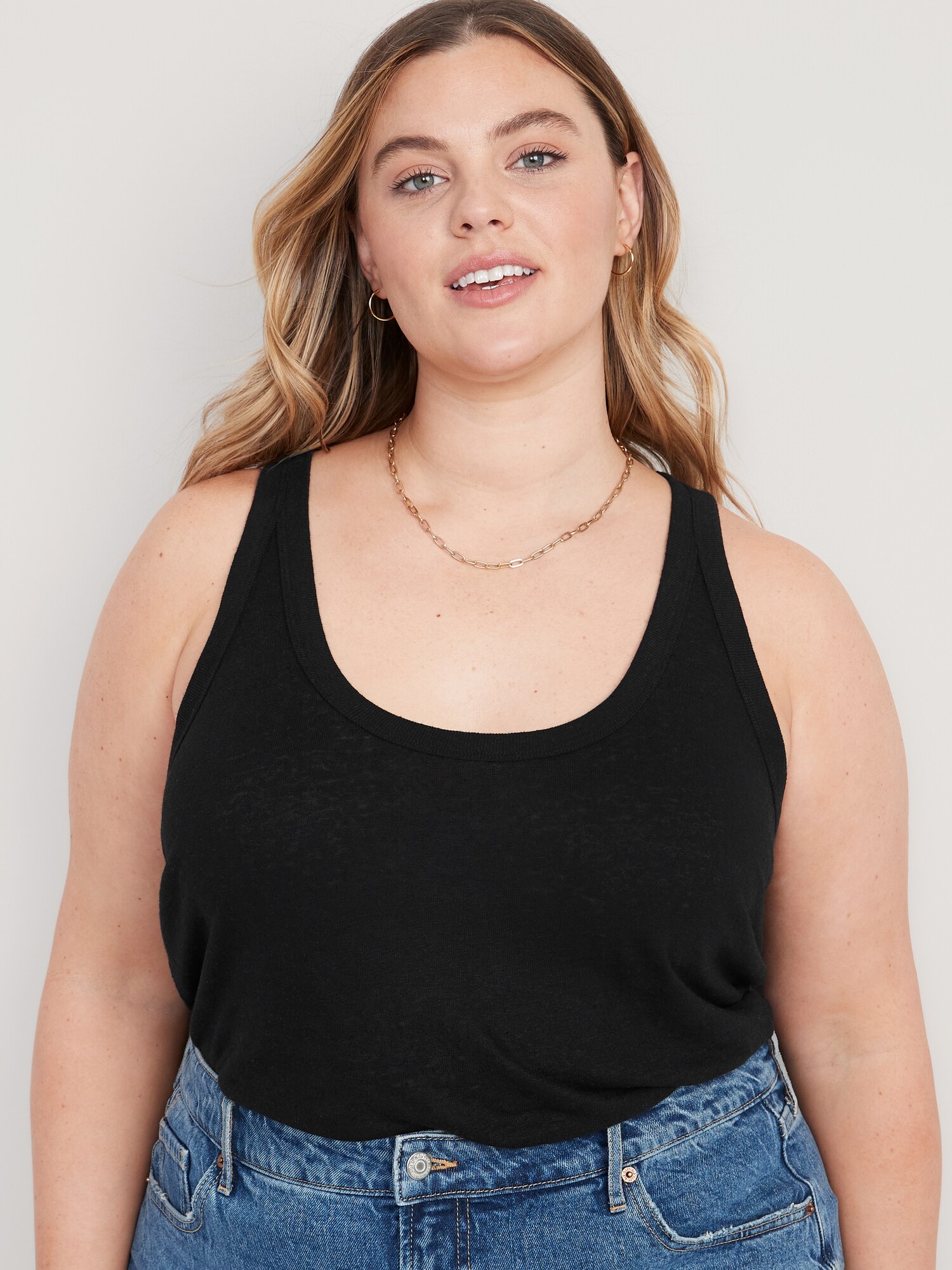 EveryWear Linen Blend Tank Top Old Navy EveryWear Linen Blend Tank Top Old Navy