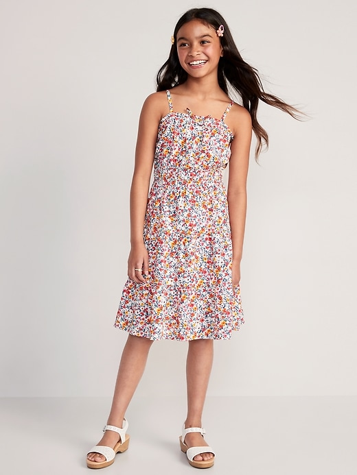 Sleeveless Printed Ruffle Trim Midi Dress for Girls | Old Navy