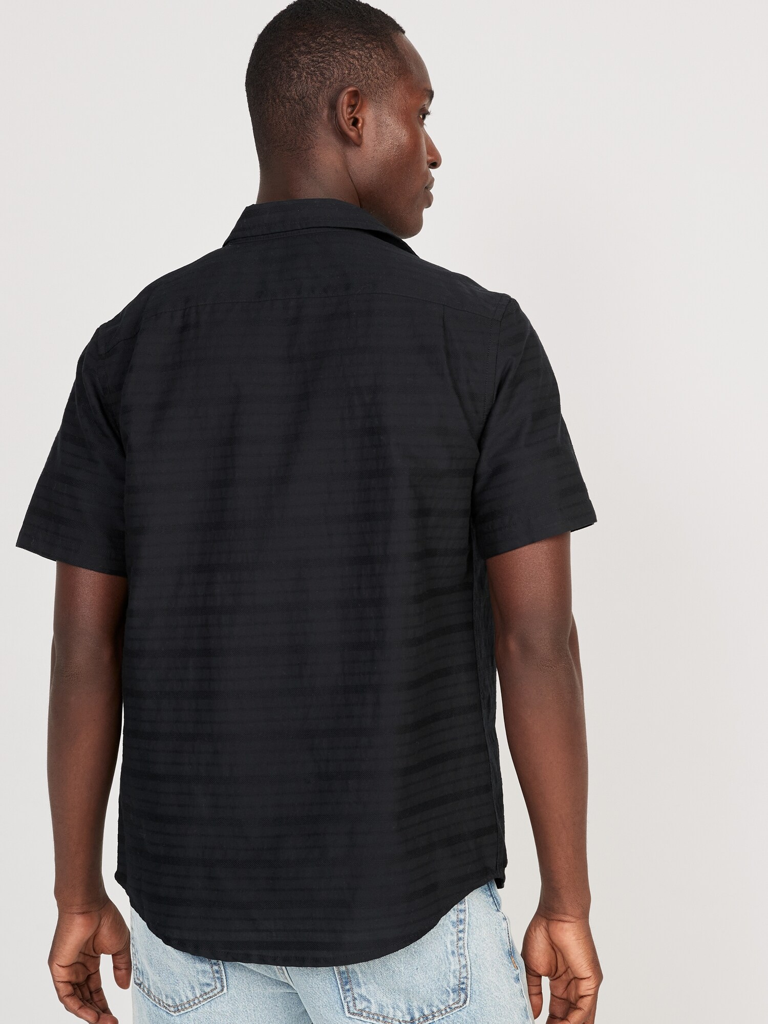 Regular-Fit Everyday Short-Sleeve Dobby Shirt | Old Navy