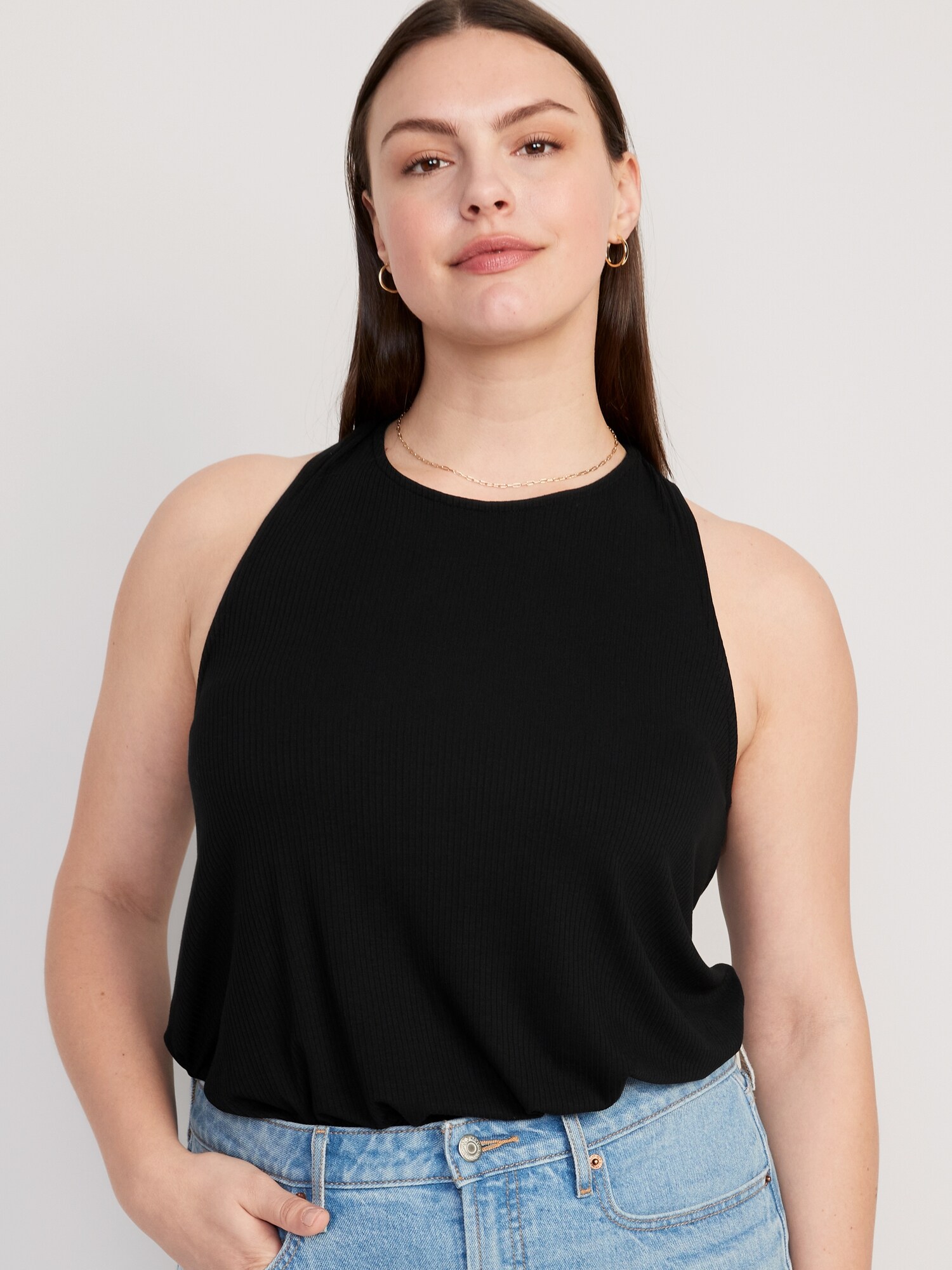 Luxe High-Neck Twist-Back Tank Top | Old Navy