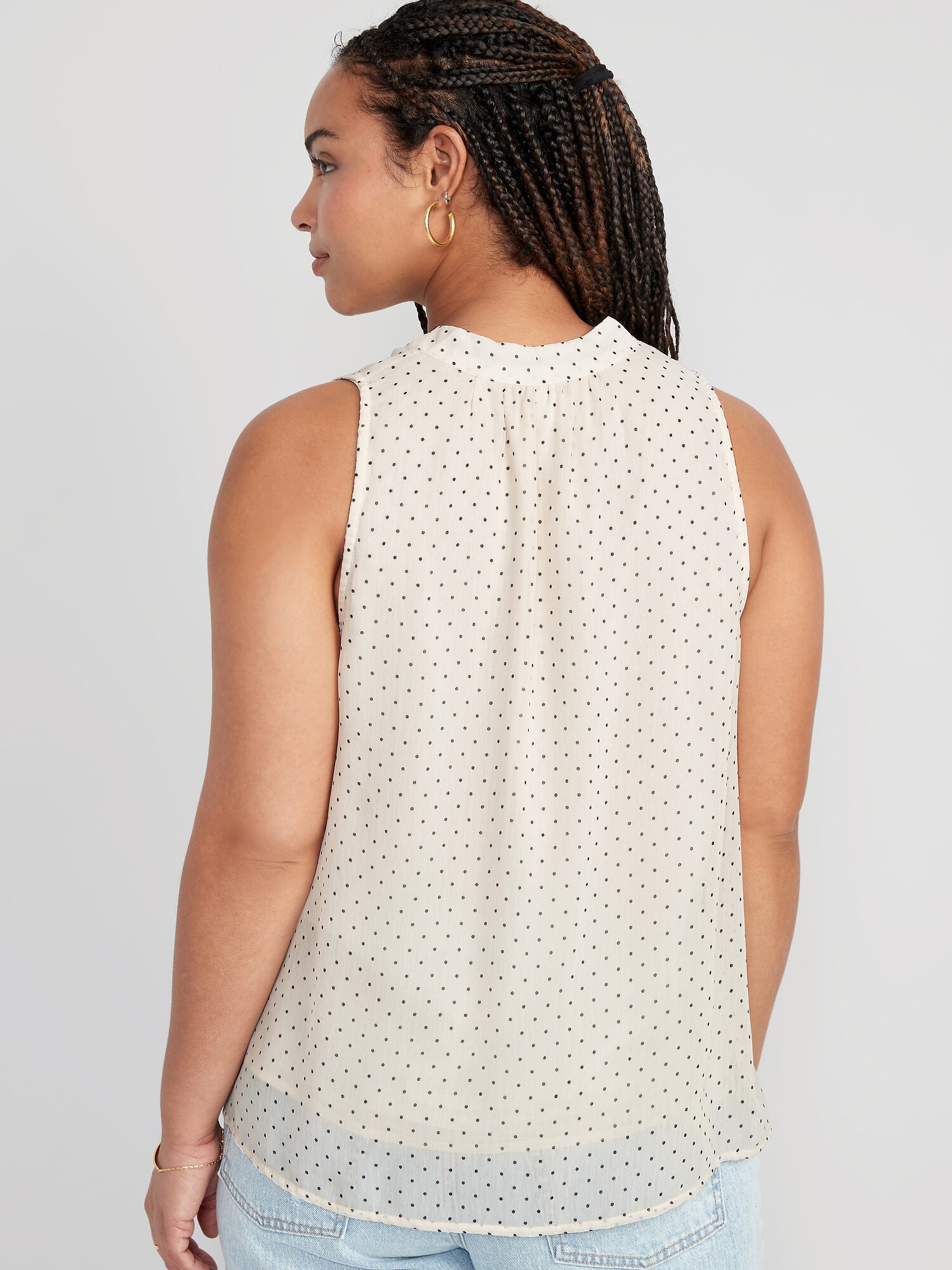 High Neck Bow-Front Chiffon Top | Old Navy