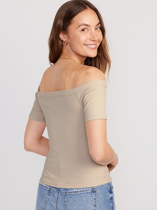 Fitted Off-The-Shoulder T-Shirt | Old Navy
