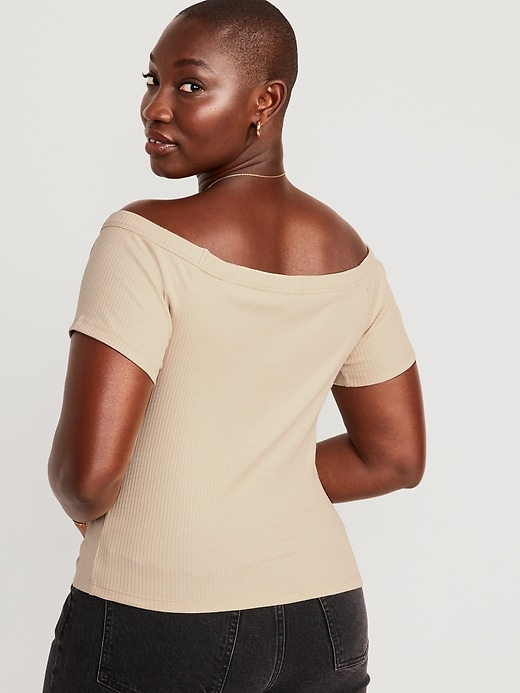 Fitted Off-The-Shoulder T-Shirt | Old Navy