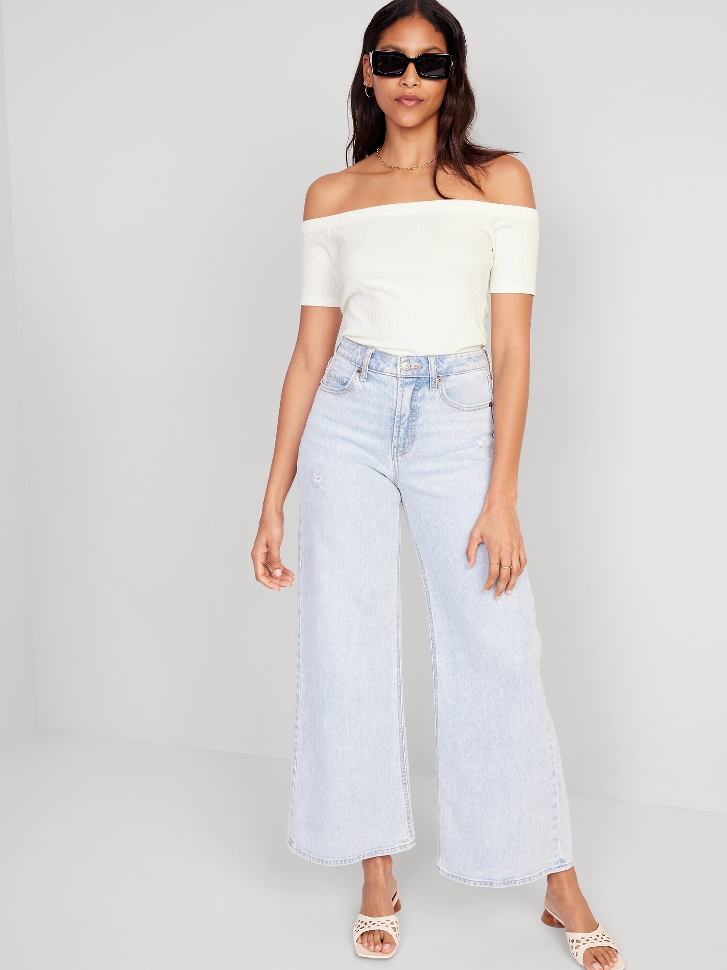 Fitted Off-The-Shoulder T-Shirt | Old Navy