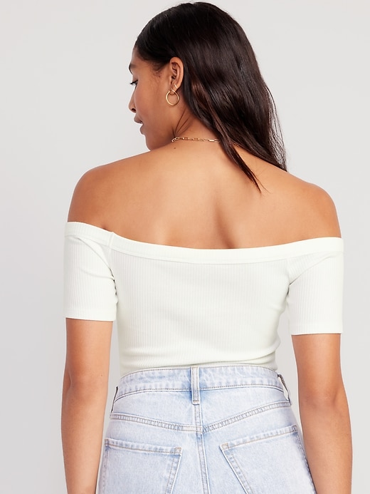 Fitted Off-The-Shoulder T-Shirt | Old Navy
