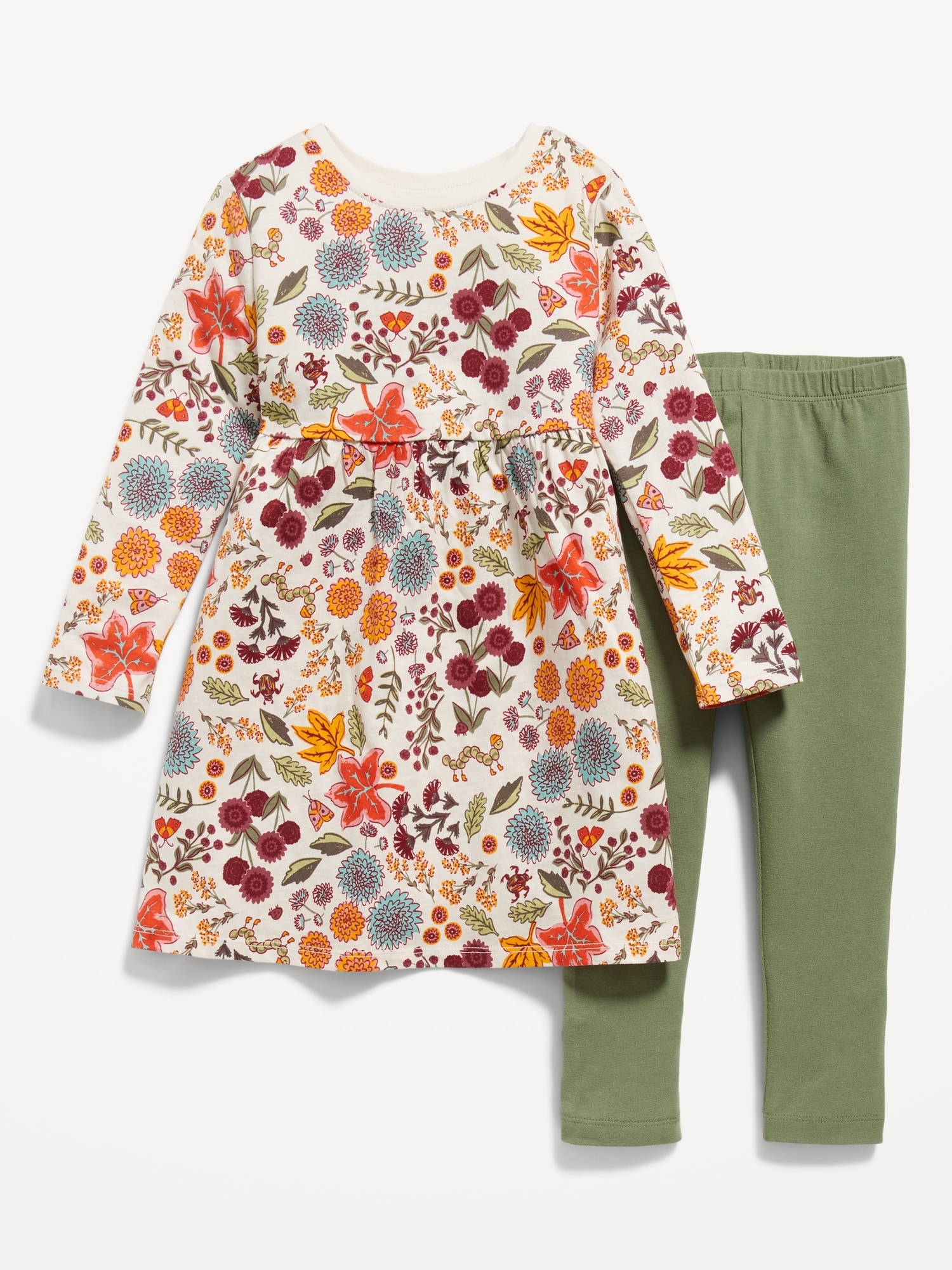 Long-Sleeve Dress & Leggings Set for Toddler Girls | Old Navy