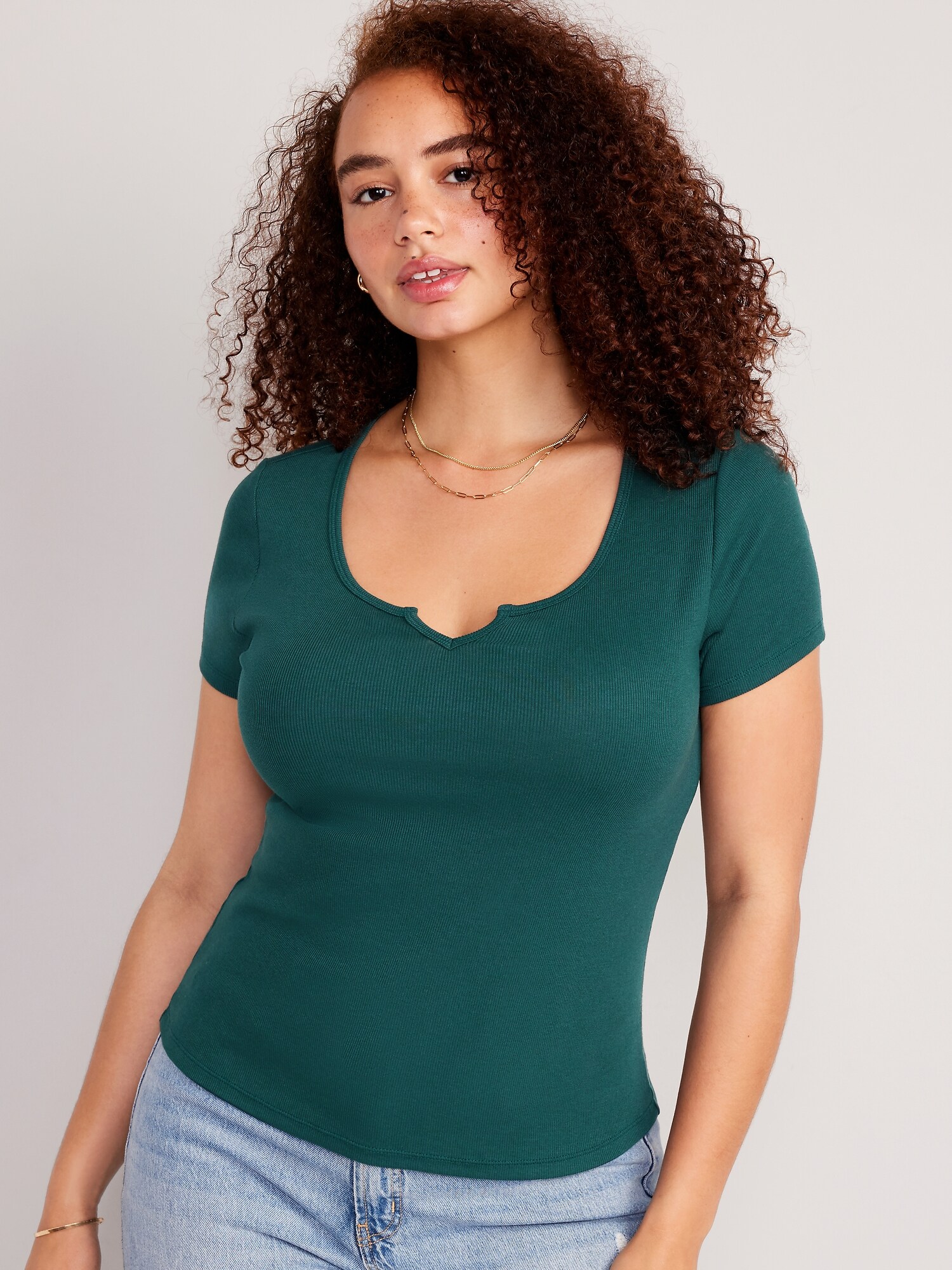 Fitted Rib-Knit T-Shirt | Old Navy