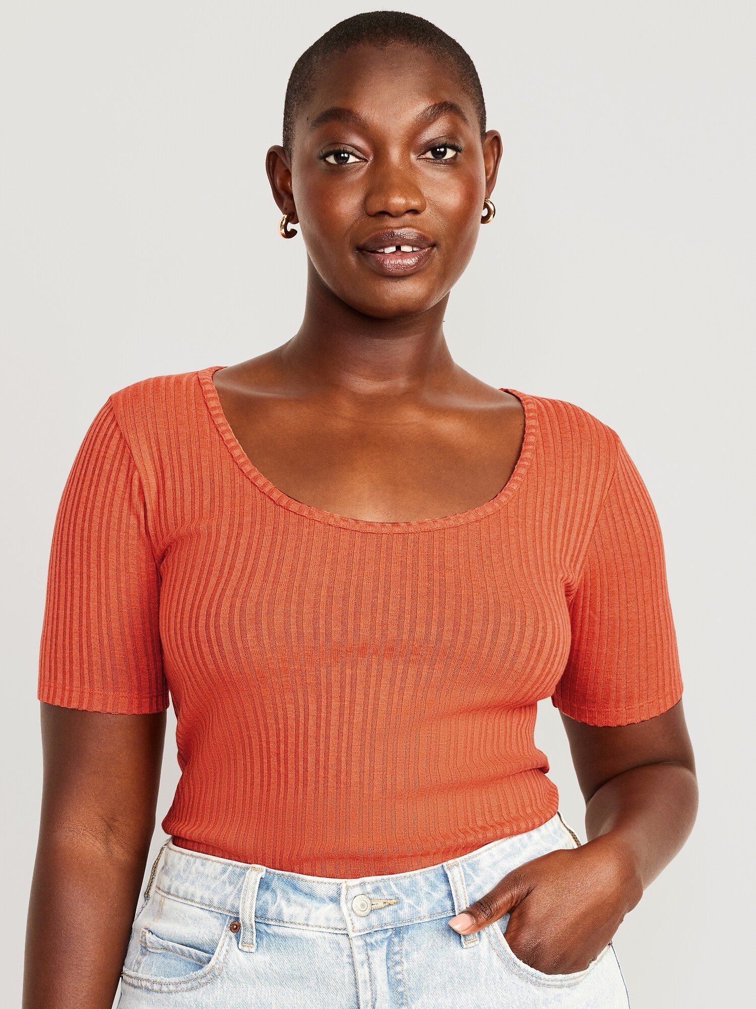 Fitted Elbow Sleeve Rib Knit T Shirt Old Navy Fitted Elbow Sleeve Rib Knit T Shirt Old Navy