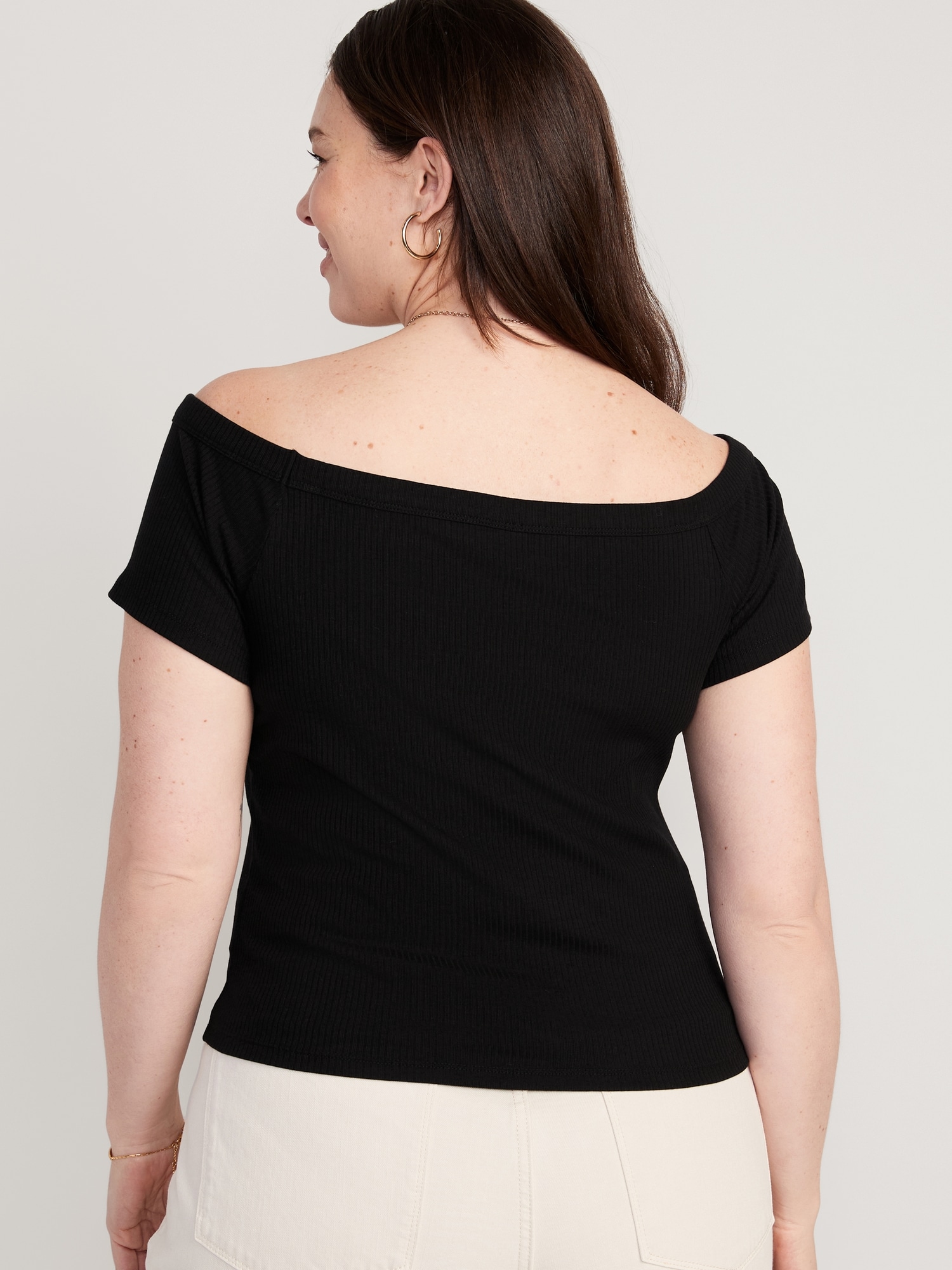 Fitted Off-The-Shoulder T-Shirt | Old Navy