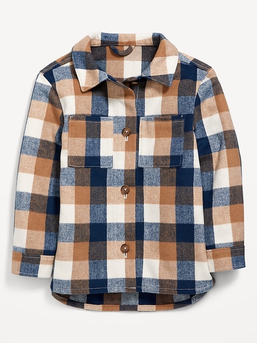 Oversized Soft-Brushed Plaid Tunic Shacket for Girls | Old Navy