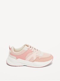 Chunky Faux-Leather Mesh Sneakers for Girls | Old Navy