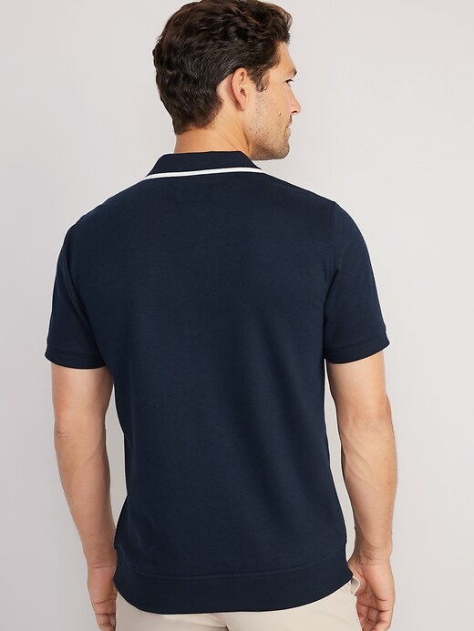 Tipped-Collar French Terry 1/4-Zip Polo for Men | Old Navy