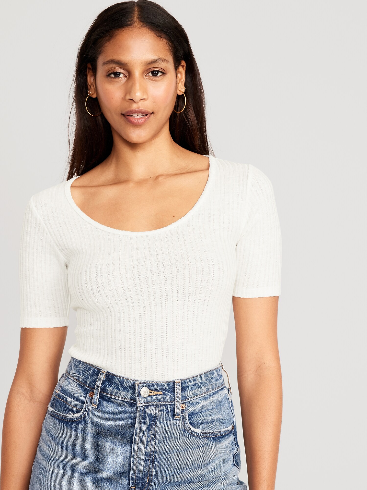 Fitted Elbow Sleeve Rib Knit T Shirt Old Navy Fitted Elbow Sleeve Rib Knit T Shirt Old Navy