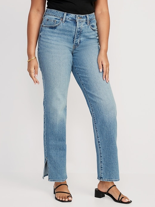 High-Waisted OG Loose Side-Slit Jeans for Women | Old Navy
