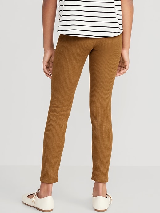 Full-Length Built-In Tough Rib-Knit Leggings for Girls | Old Navy