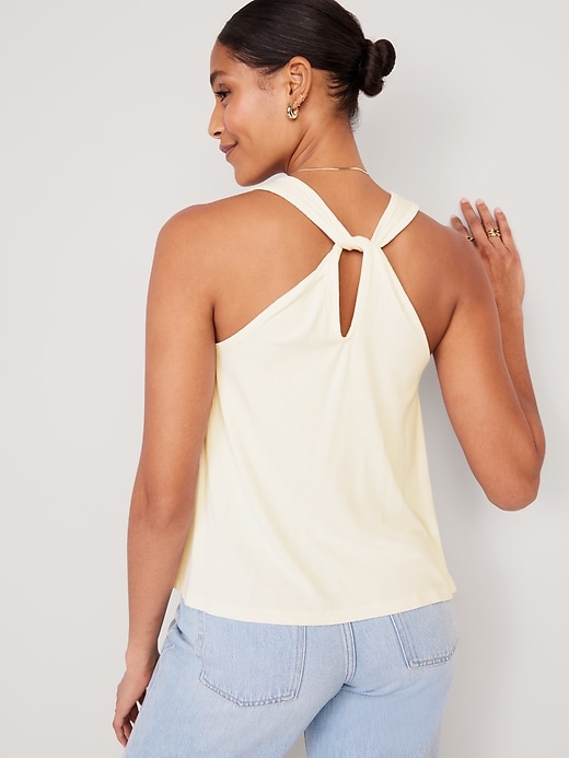 Luxe High-Neck Twist-Back Tank Top | Old Navy