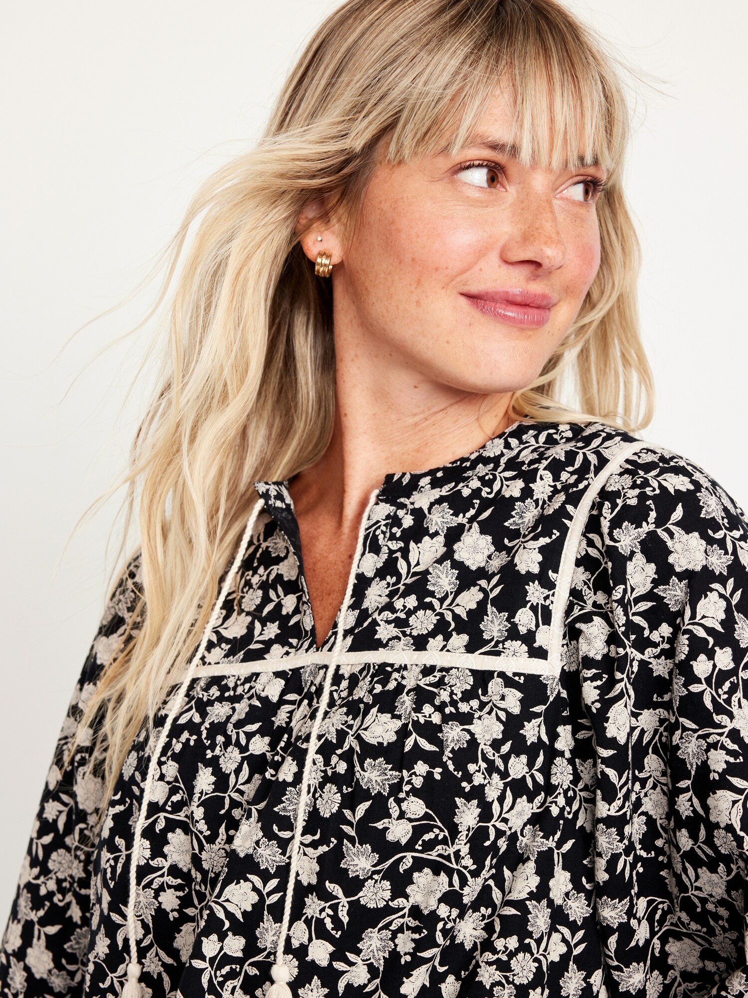 Split-Neck Boho Top | Old Navy