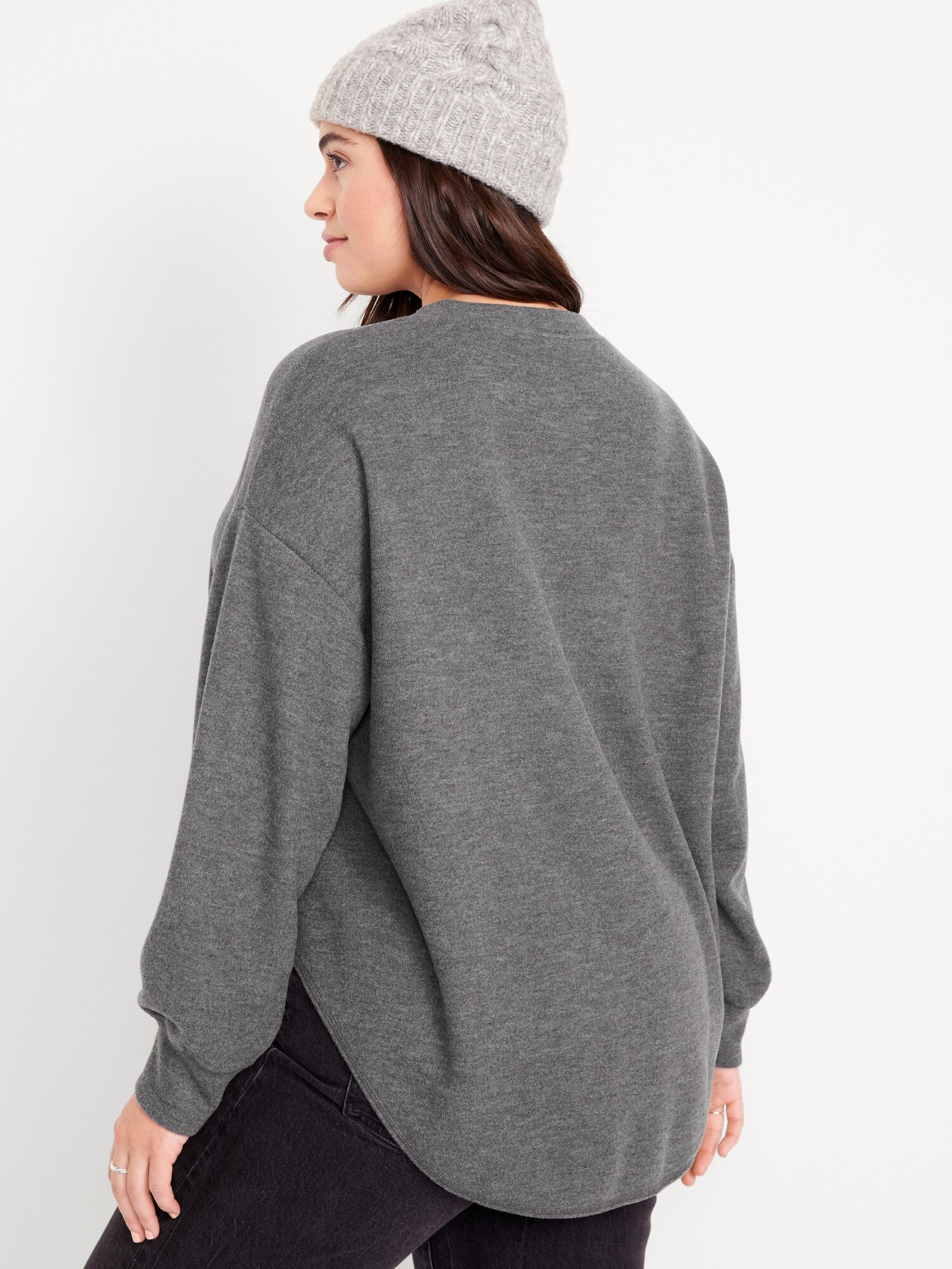 Cozy French-Rib Tunic Sweater | Old Navy