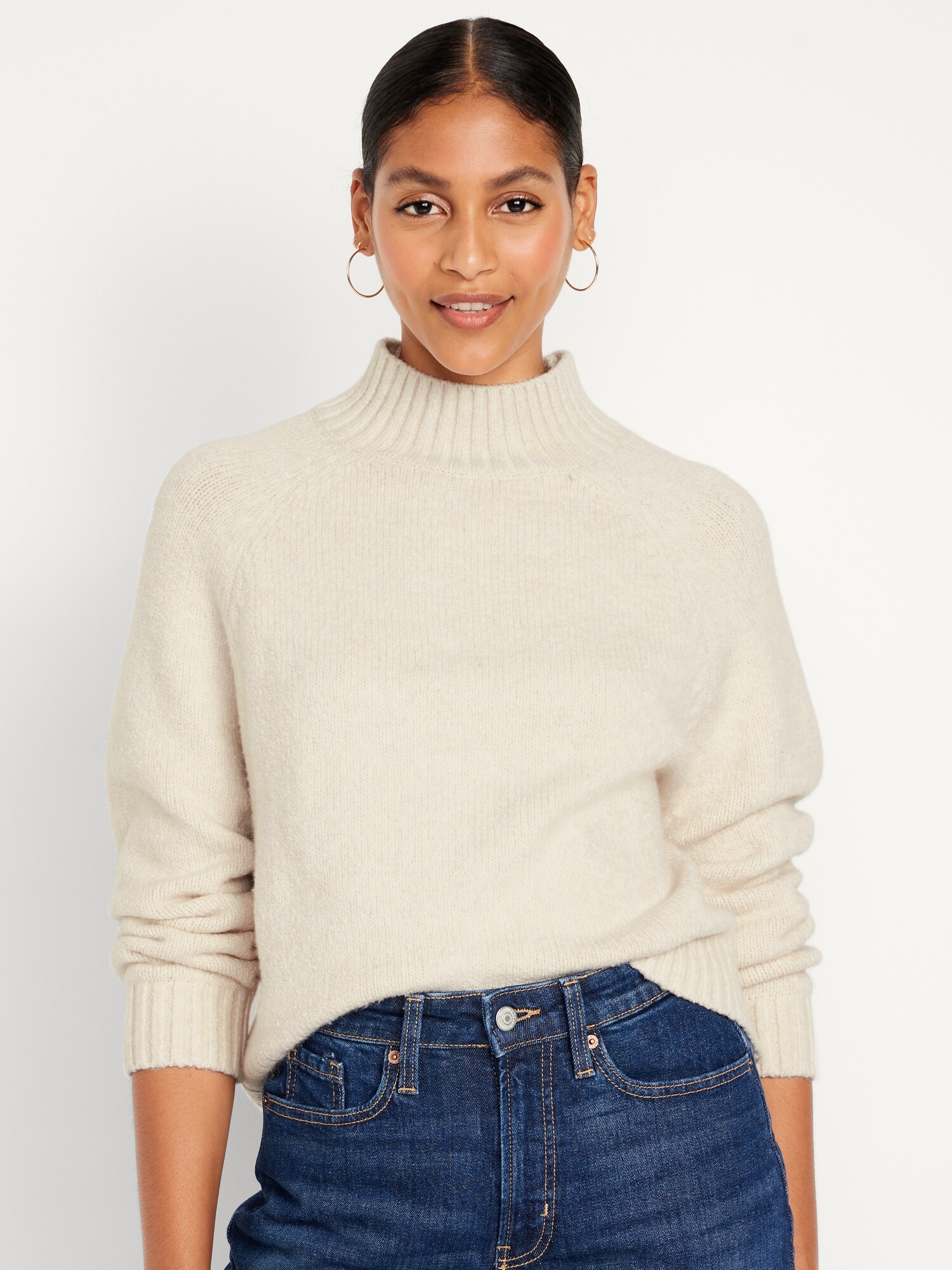 Mock Neck Crop Sweater Old Navy