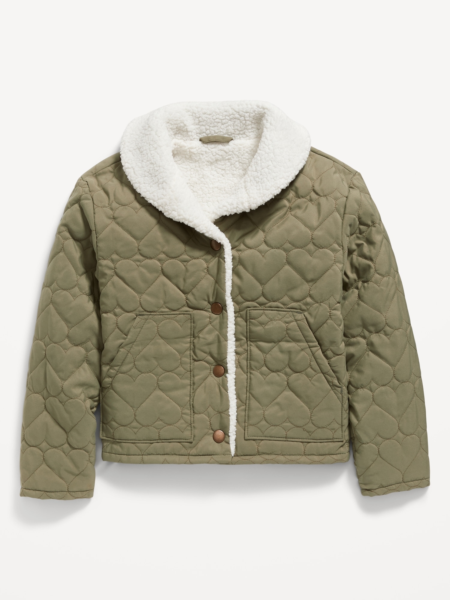 Quilted Sherpa Hybrid Jacket for Girls | Old Navy