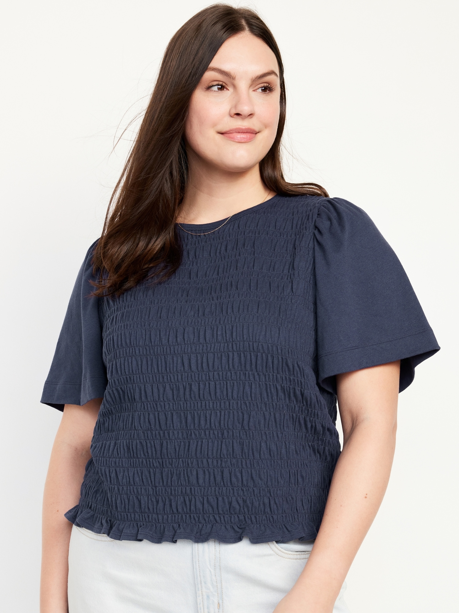 Short-Sleeve Smocked Top | Old Navy
