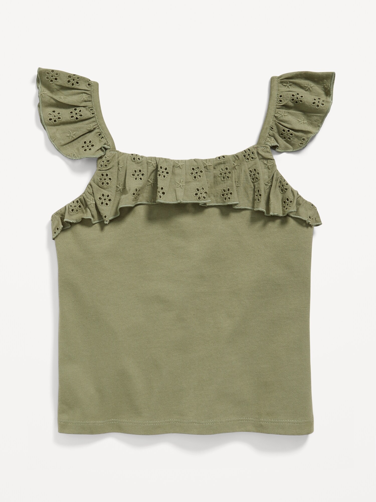 Fitted Ruffle-Trim Tank Top for Girls | Old Navy