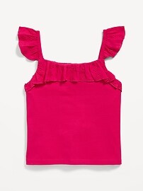 Fitted Ruffle-Trim Tank Top for Girls | Old Navy